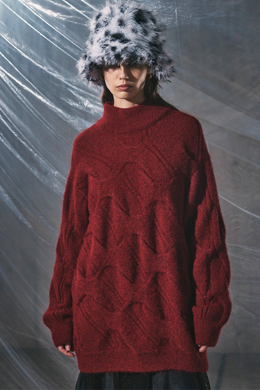Diagonal Cable Mohair Knit – aula-tokyo